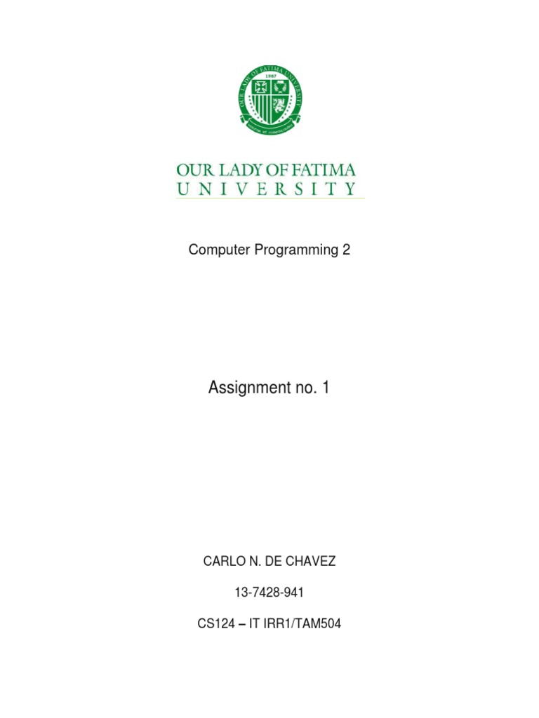 Assignment No. 1: Computer Programming 2 | PDF | Integrated Development Environment | Net Beans
