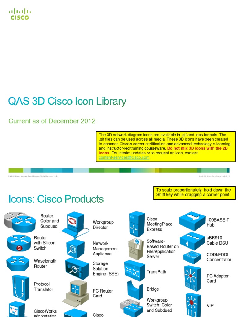 3D Cisco Icon Library v3.1 | PDF | Cisco Systems | Router (Computing)