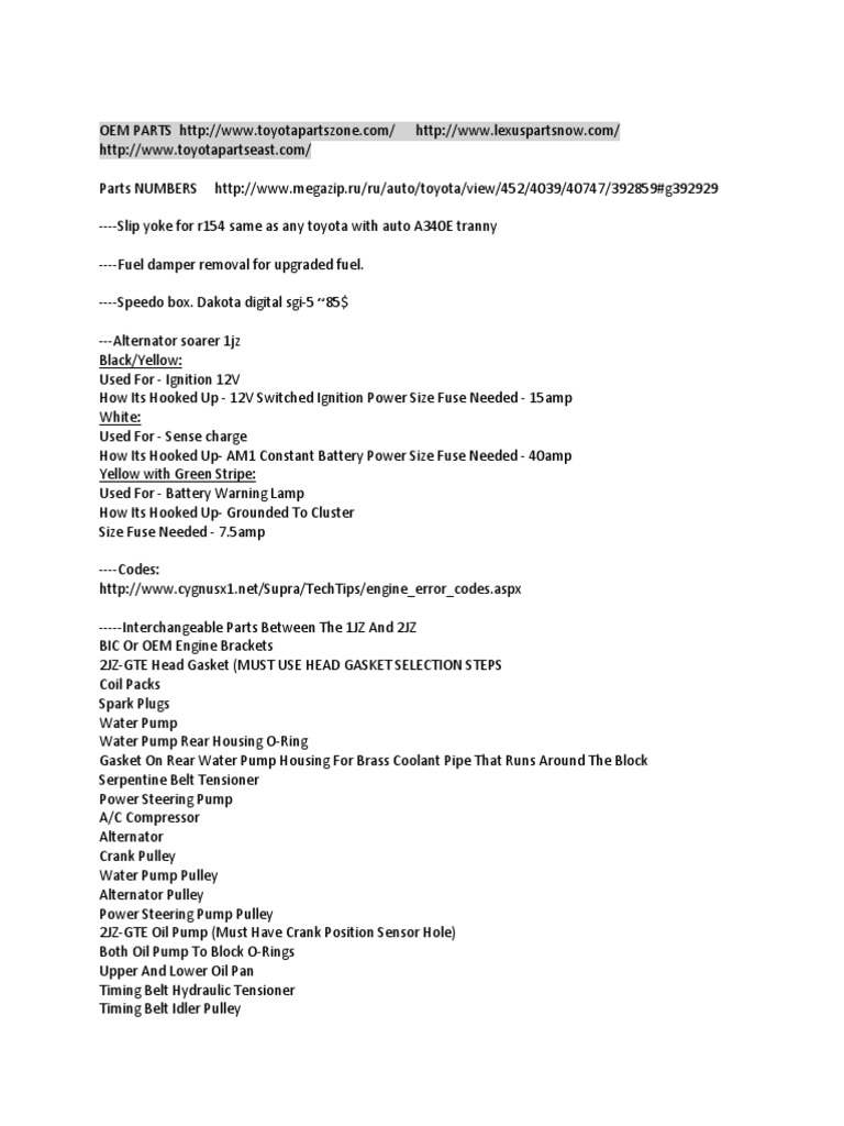 1jz-Gte Info | PDF | Belt (Mechanical) | Mechanical Fan