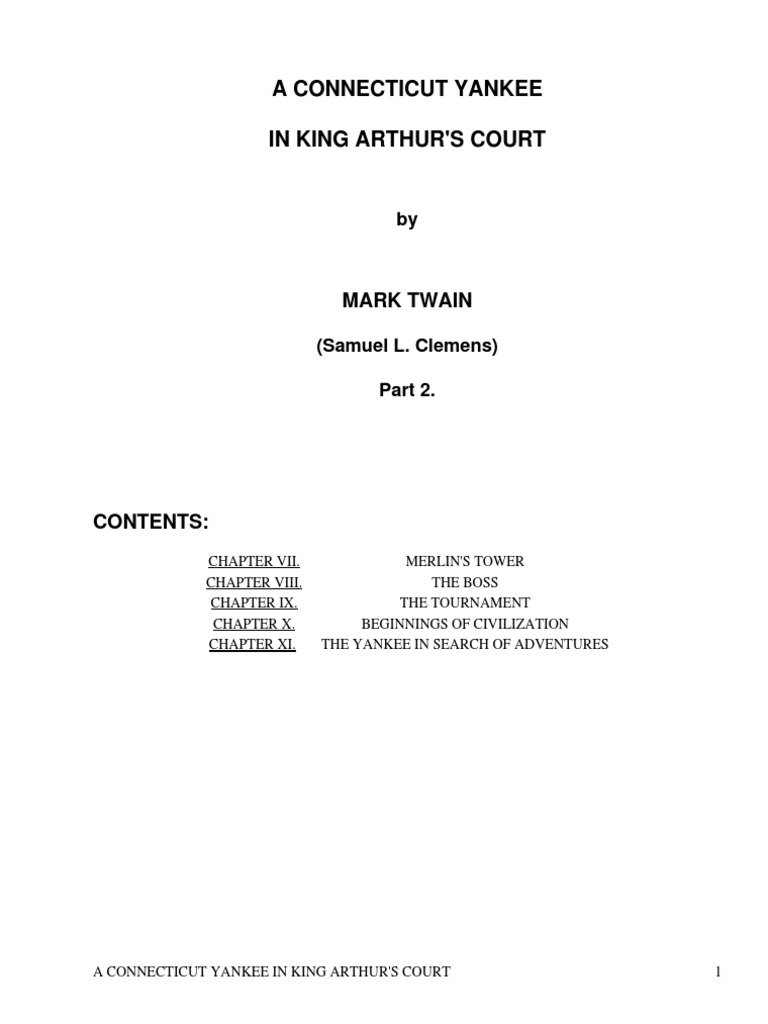 A Connecticut Yankee in King Arthur's Court, Part 2. by Twain, Mark ...