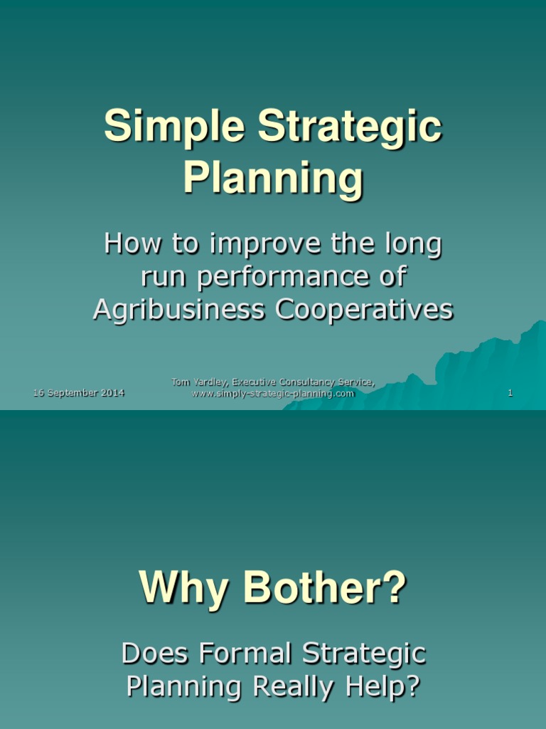 Strategic Planning in Cooperatives - ECS | PDF | Cooperative | Swot ...