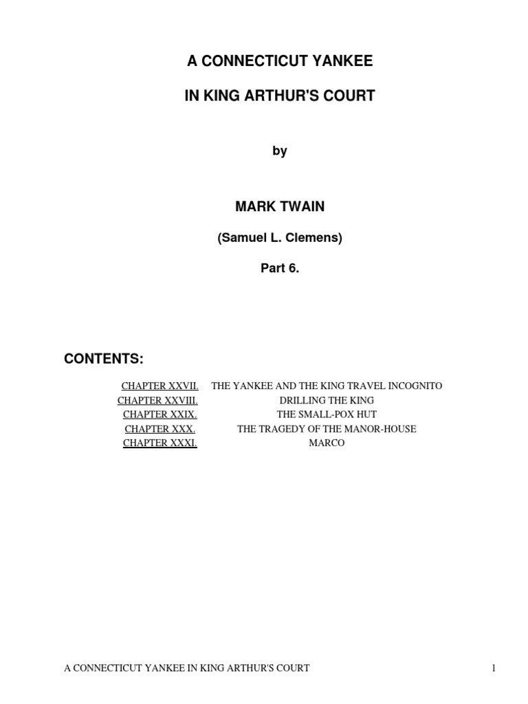 Connecticut Yankee Part 6 Summary | PDF | Prophecy | Mark Twain