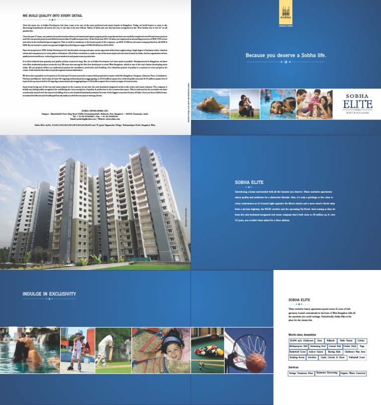 Sobha Elite Brochure | PDF | Sink | Tap (Valve)