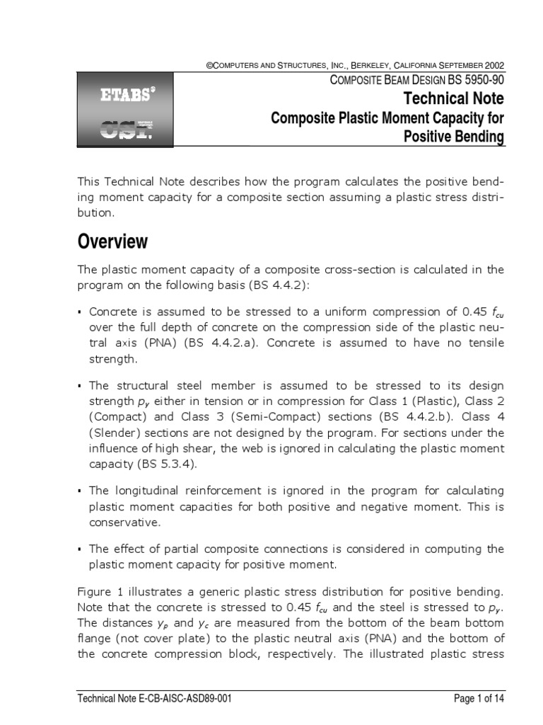 Composite Plastic Moment Capacity For Positive Bending | PDF | Bending ...