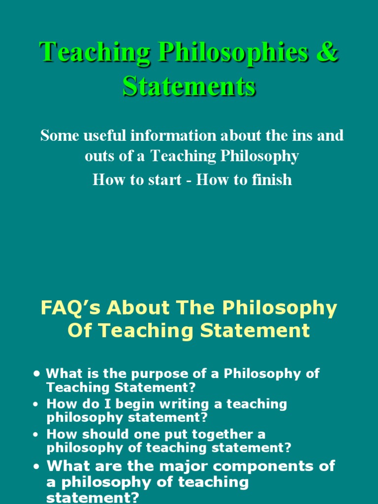 Teaching Philosophies & Statements | PDF | Expert | Teachers