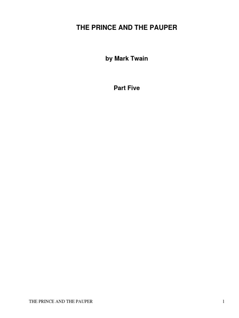 The Prince and The Pauper, Part 5. by Twain, Mark, 1835-1910 | PDF ...