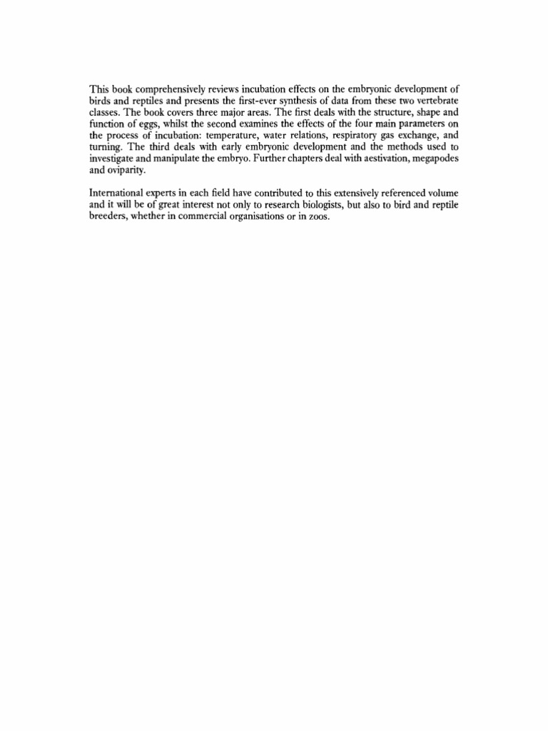 Egg Incubation - Its Effects On Embryonic Development in Birds and ...