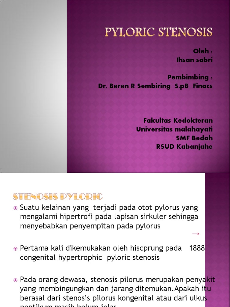 Stenosis Pilorus: Diagnosis dan Penanganan | PDF
