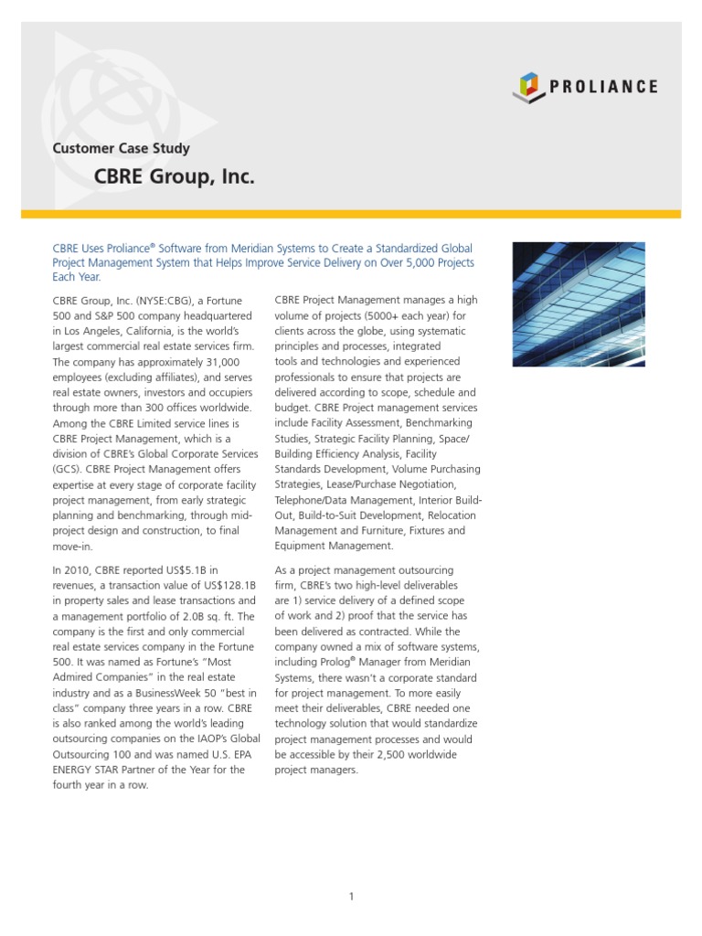 CBRE Case Study 2013 | PDF | Software As A Service | Project Management