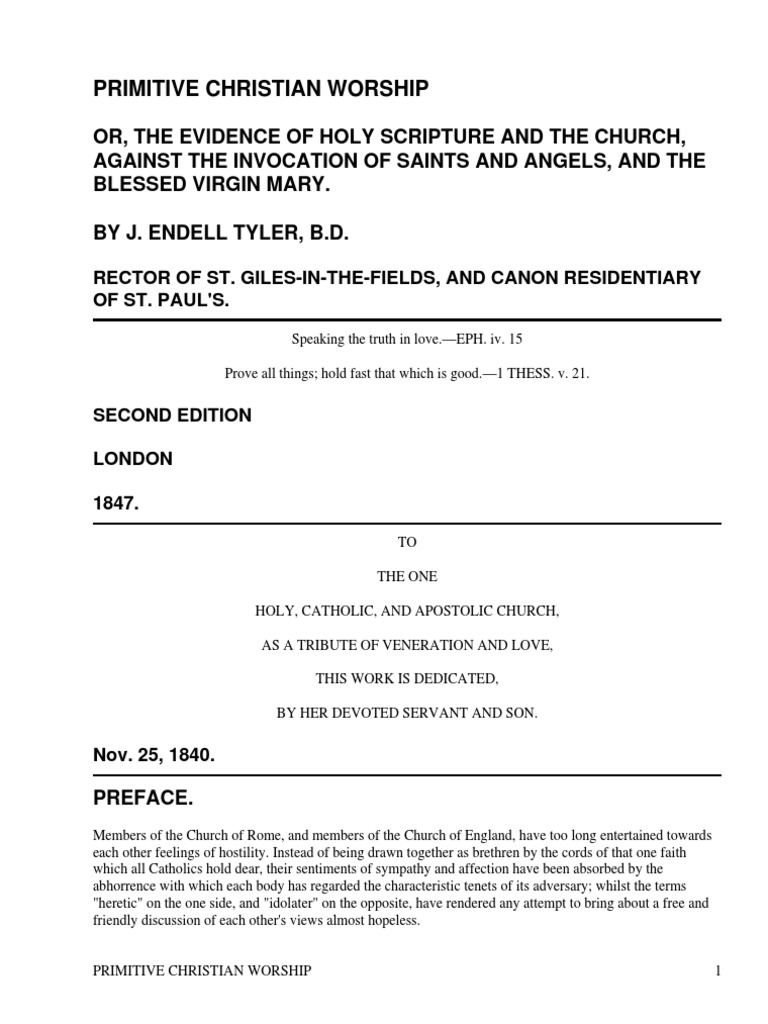 Primitive Christian Worship | PDF | Saint | Early Christianity