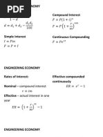 Engineering Economics Formula Sheet | Internal Rate Of Return | Interest