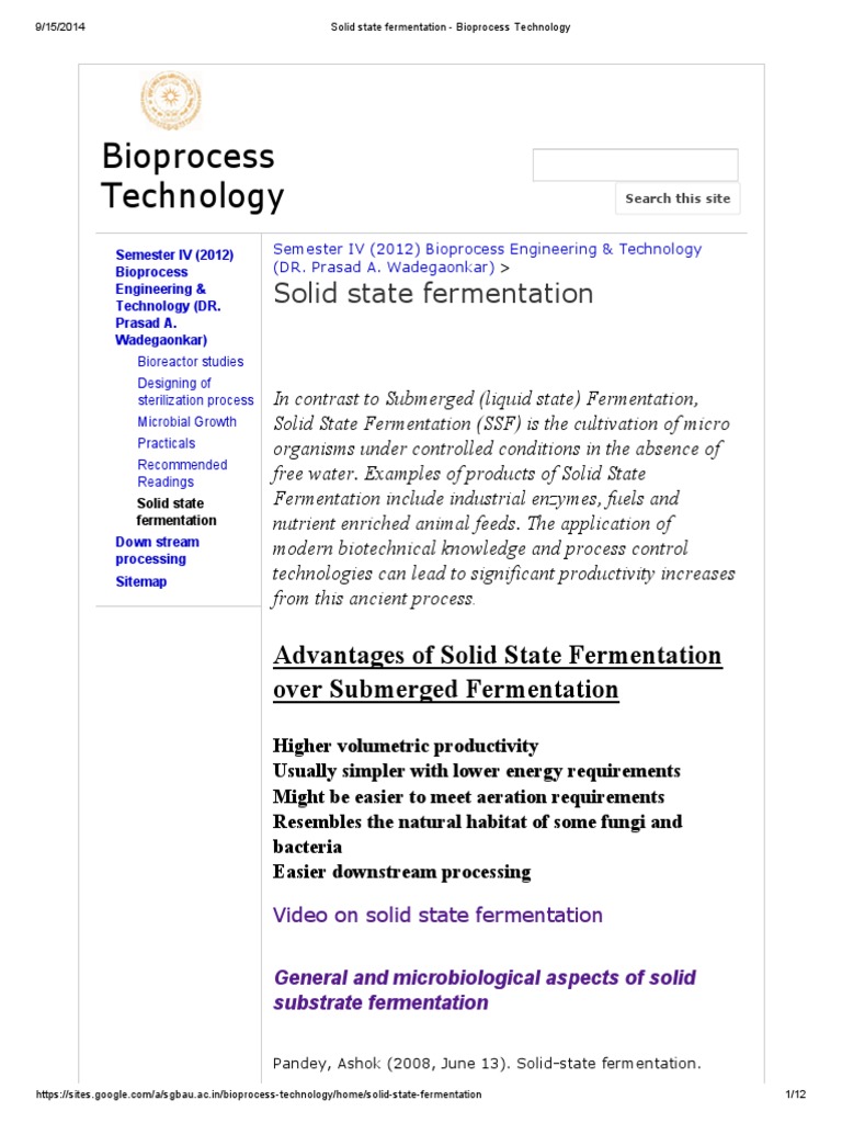 Solid State Fermentation Guide | PDF | Microorganism | Solid