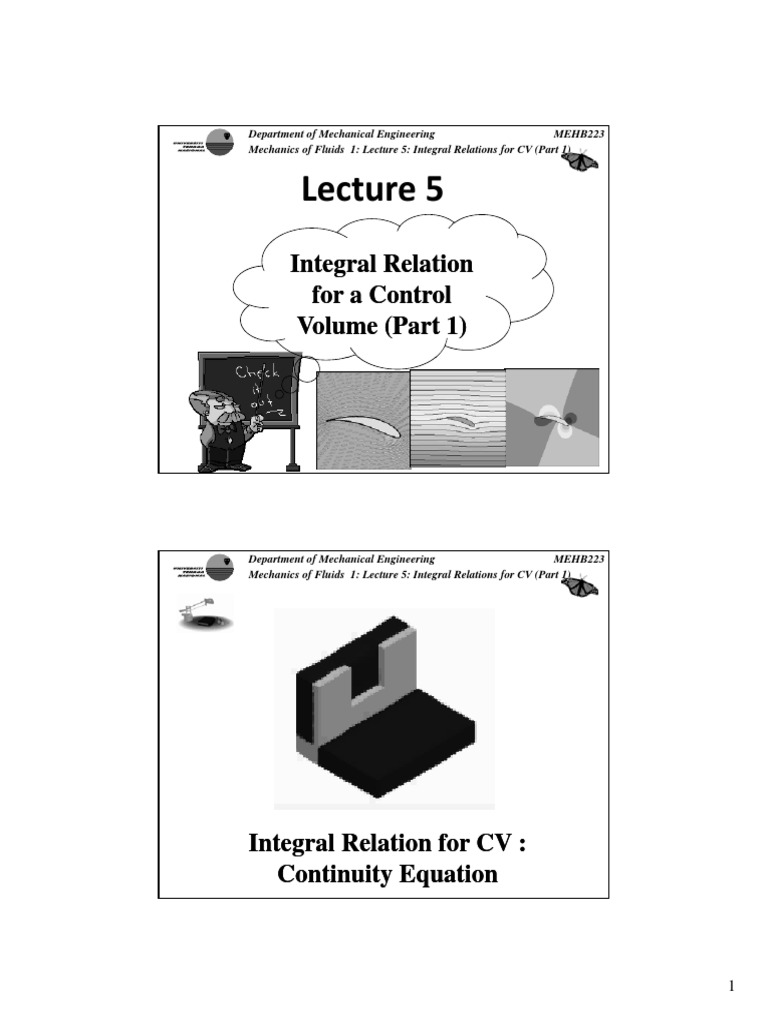 Integral Relation For A Control Volume Part 1 Pdf Fluid Dynamics Flow Measurement