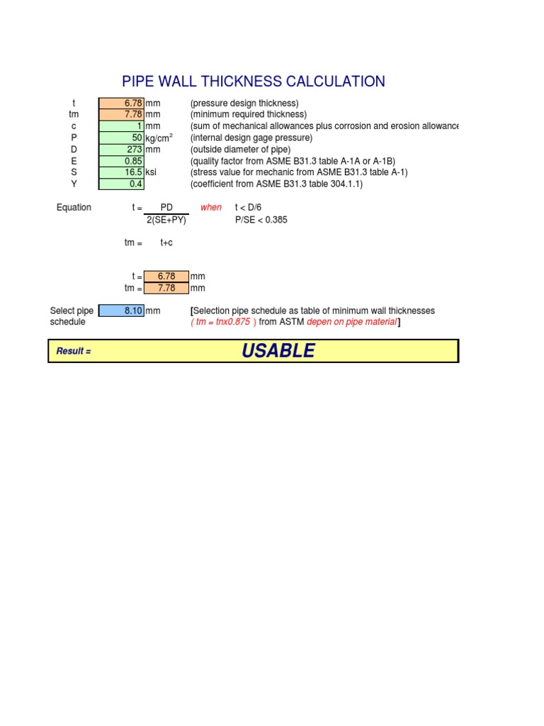 Wall Thickness Calc | PDF