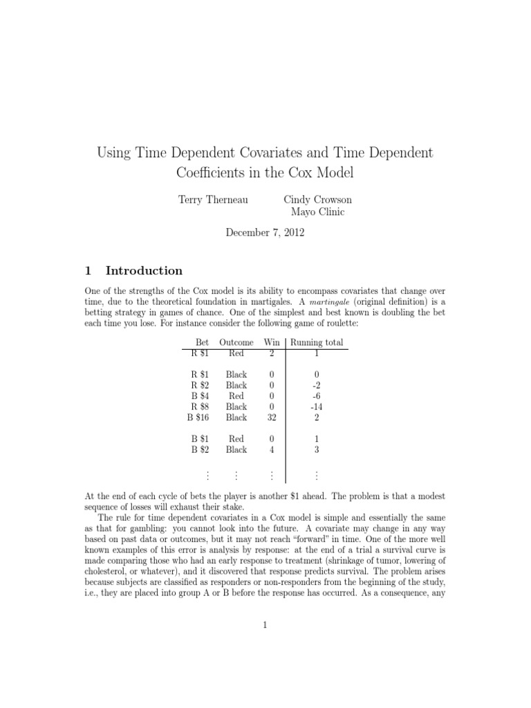 Using Time Dependent Covariates and Time Dependent Coefficients in the ...