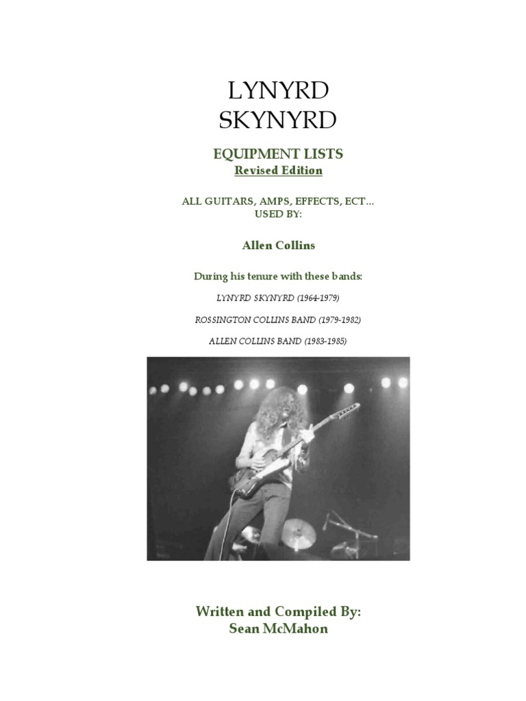Lynyrd Skynyrd - Allen Collins Equipment History | PDF | Guitars ...
