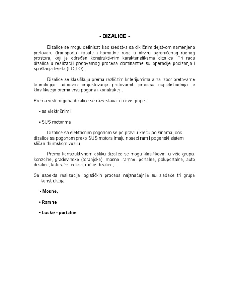 Mosne Dizalice | PDF