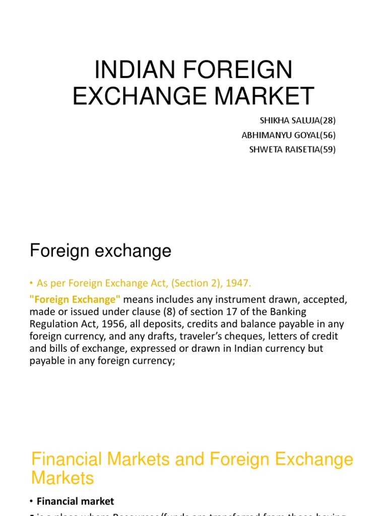 Indian Foreign Exchange Market | PDF | Foreign Exchange Market ...