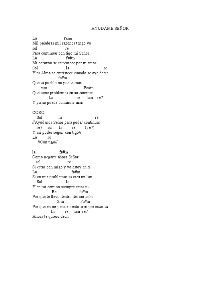 Ayúdame Señor: Letra y Acordes | PDF