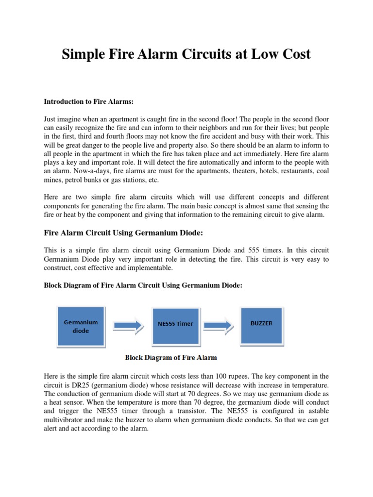 Simple Fire Alarm Circuits at Low Cost | PDF | Operational Amplifier ...