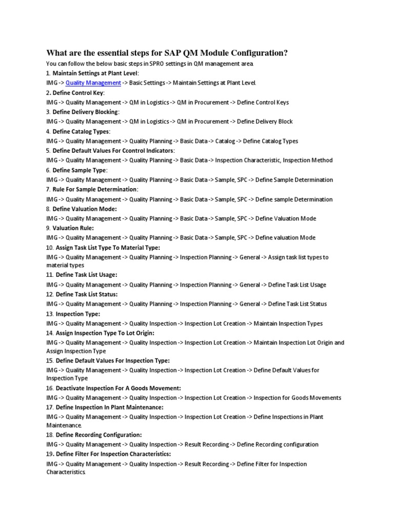 QM Config | PDF | Quality Management | Areas Of Computer Science