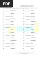 Simuno at Panaguri Worksheet | PDF
