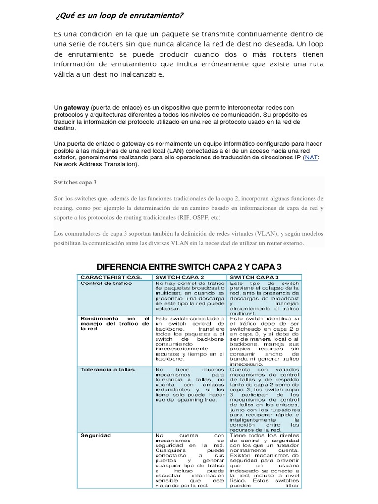 Qué Es Un Loop de Enrutamiento | PDF | Conmutador de red | Red de ...