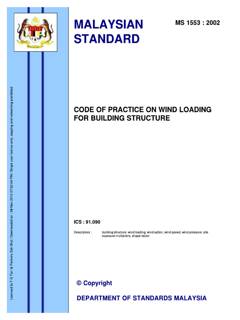 Ms1553-Code of Practice of Wind Load | PDF | Language Arts & Discipline