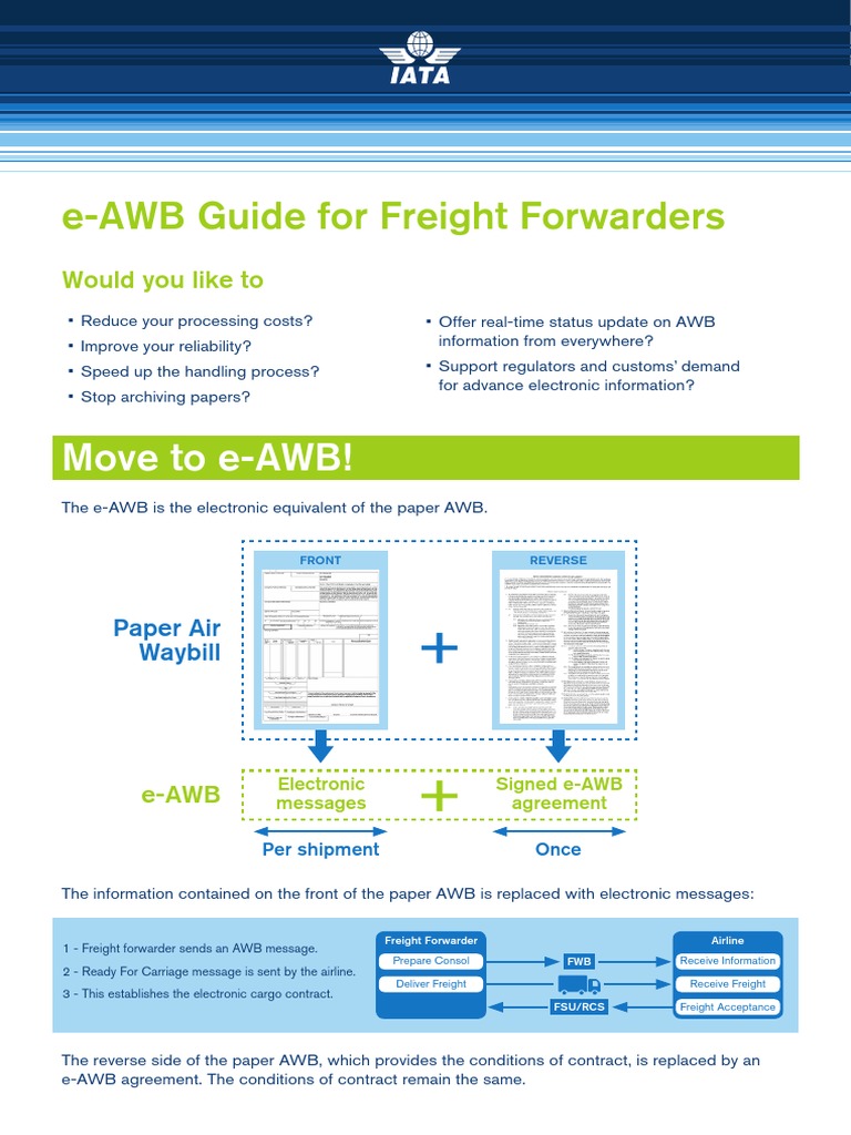 E Awb Quick Reference Guide Freight Forwarder | PDF | Industries ...