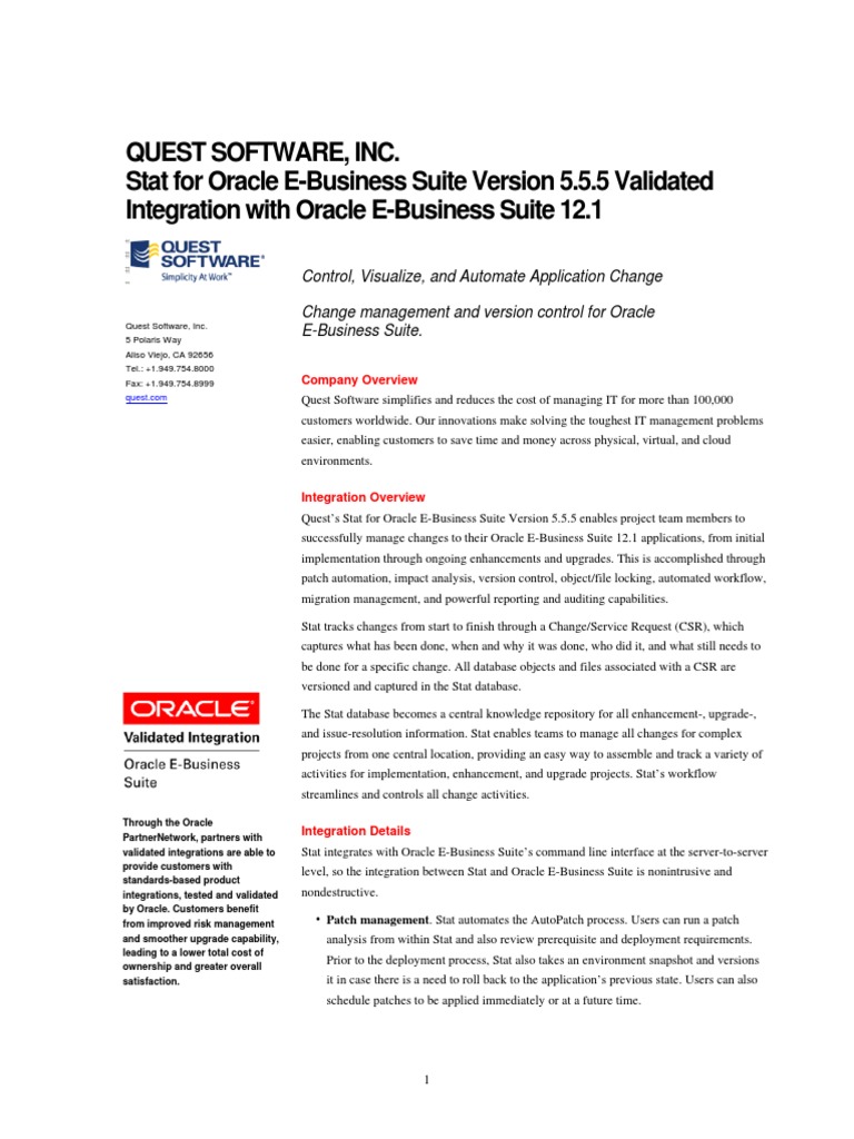 Quest Stat | PDF | Oracle Corporation | Databases