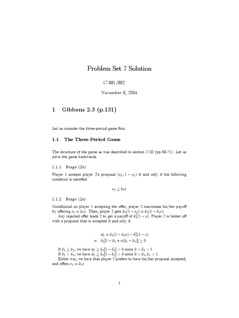 Gibbons 2.3 | PDF | Mathematical Problem Solving | Applied Mathematics