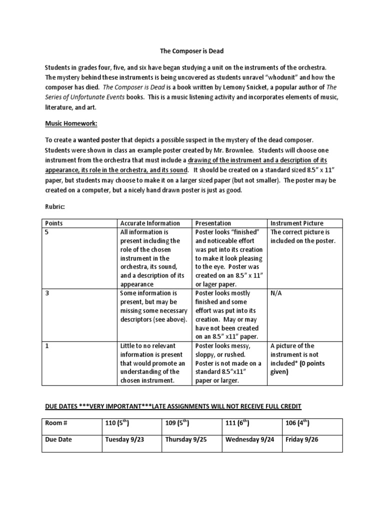 The Composer Is Dead Homework | PDF