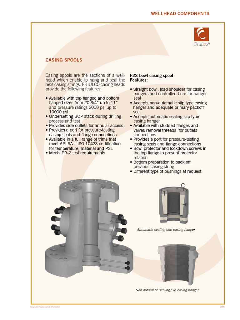 Casing Spools | Casing (Borehole) | Mechanical Engineering