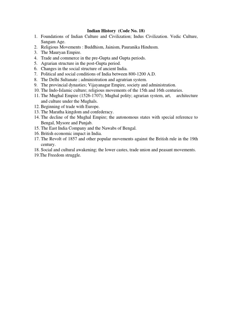 Key Points in Indian History | PDF