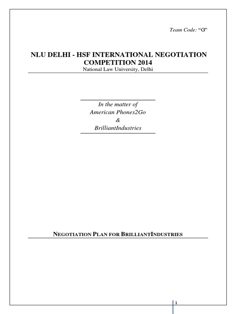 Sample Negotiation Plan | Download Free PDF | Euro | Government