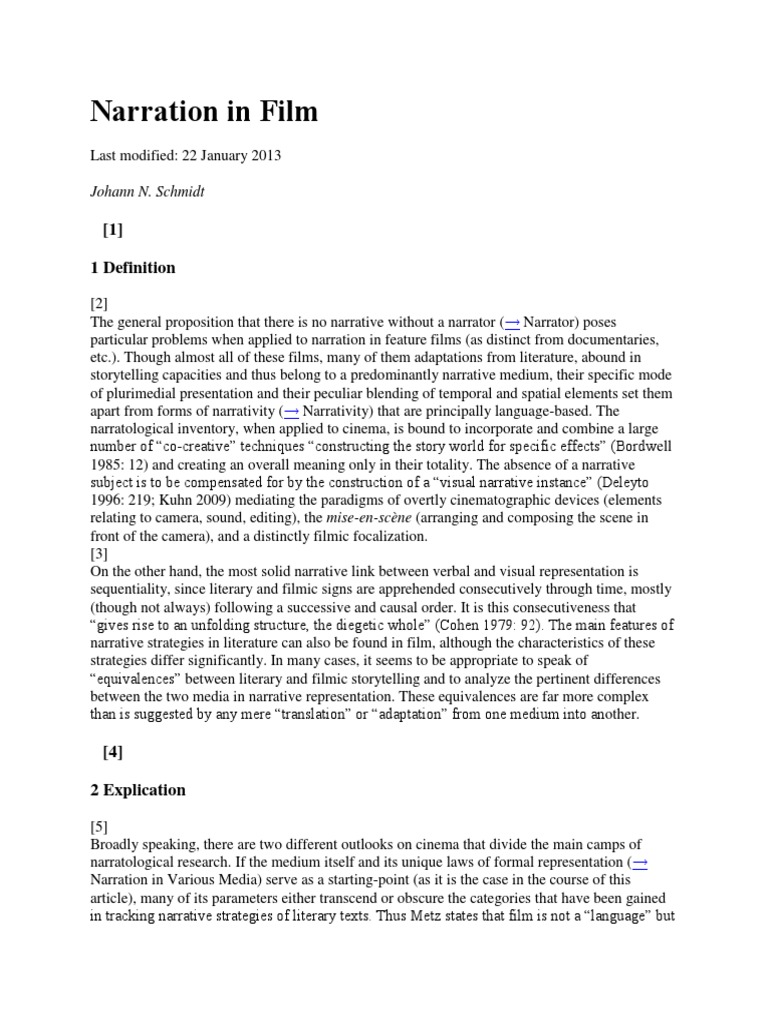 Narration in Film | PDF | Narration | Narrative
