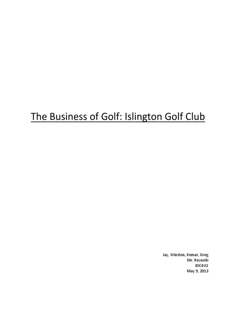 Golf Case Study | PDF | Golf Course | Competition