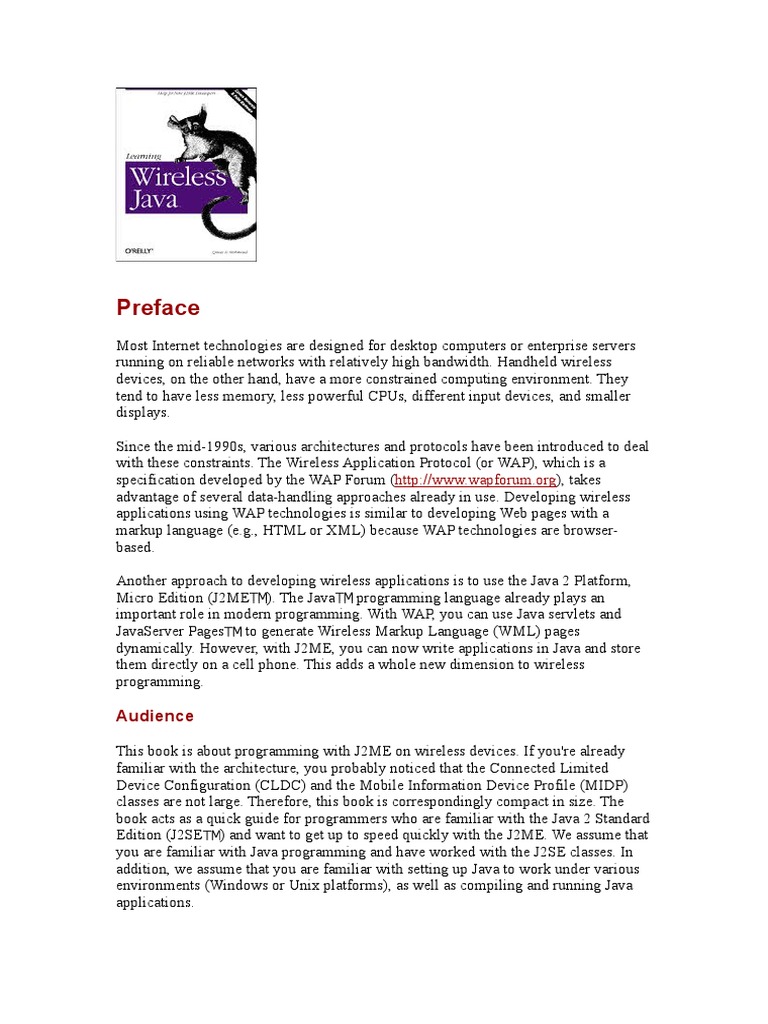 Learning Wireless Java PDF | PDF | Runtime System | Java (Programming ...
