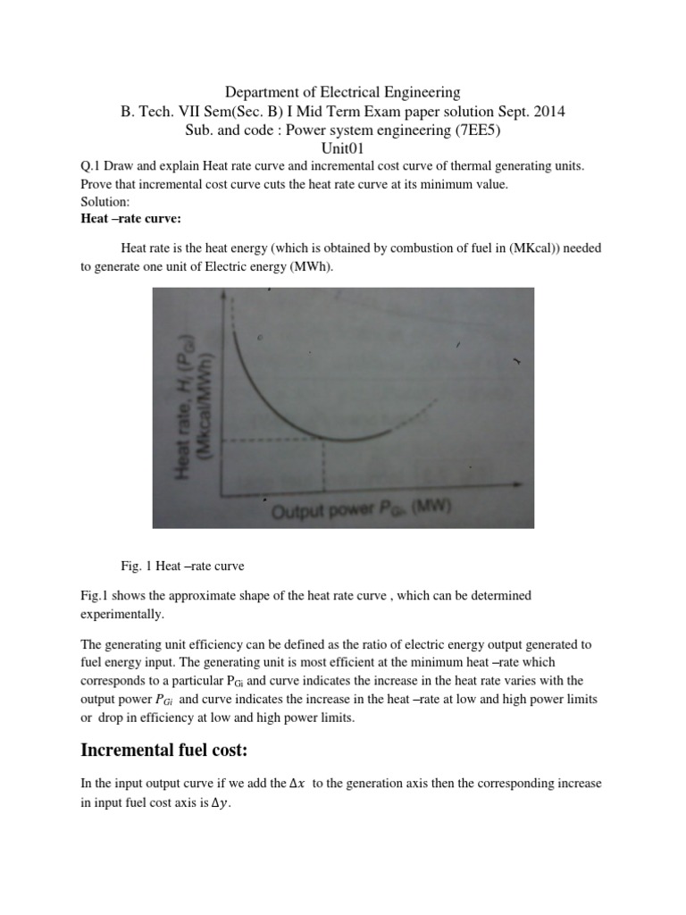 Economic Operation of Power System | PDF | Turbine | Equations