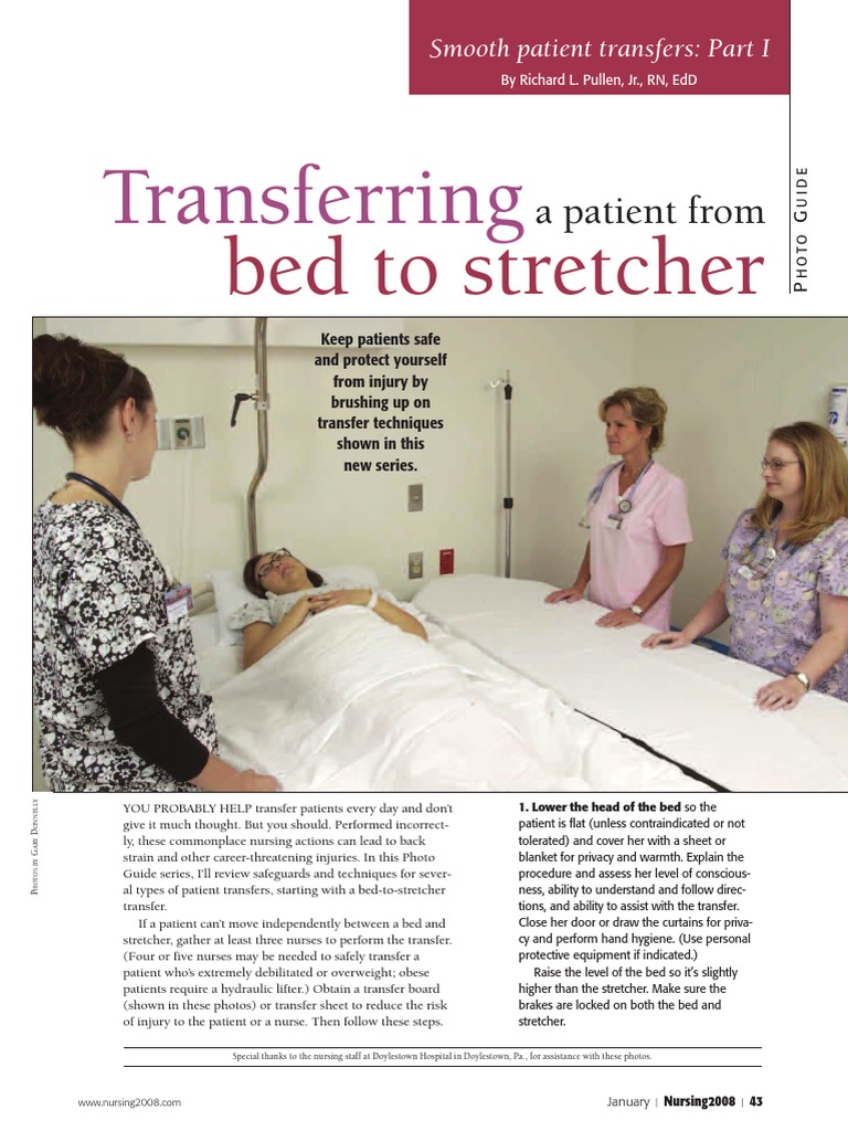 Patient Transfer To Stretcher | PDF | Nursing | Patient