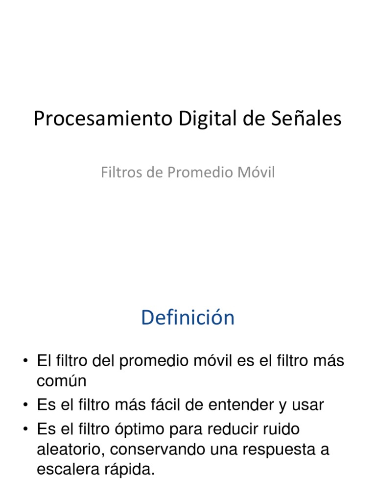 Sesion B05 - Filtro de Promedio Movil | PDF | Circunvolución ...