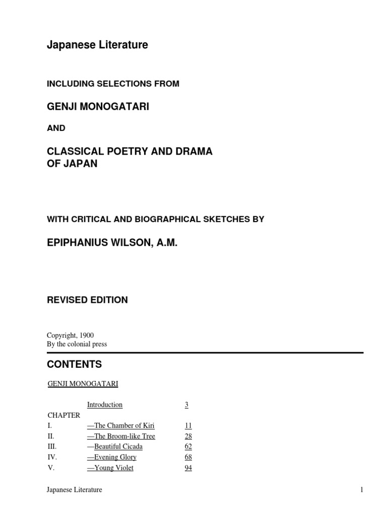 Japanese Literature: Genji Monogatari | PDF | The Tale Of Genji