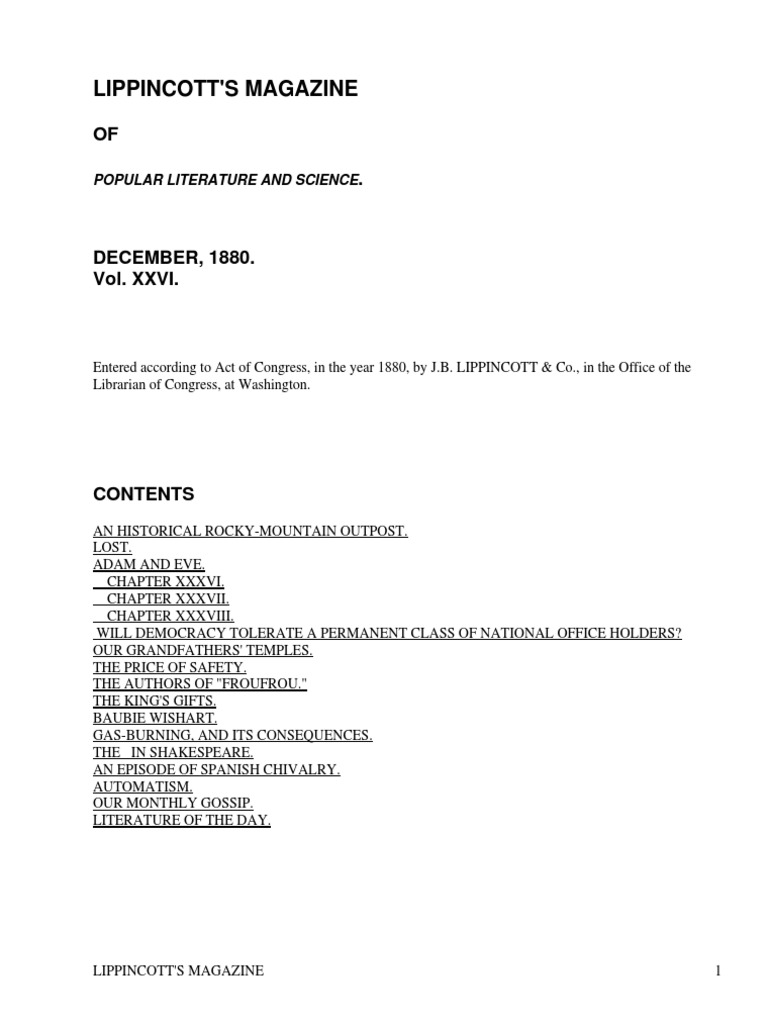 Lippincott'S Magazine: Popular Literature and Science | Download Free ...