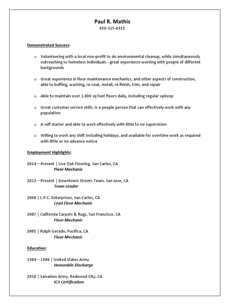 Paul Mathis Resume | PDF