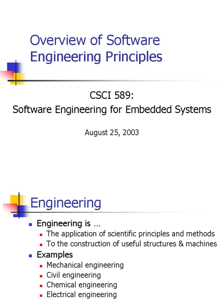 Overview of Software Engineering Principles | PDF | Software Quality ...
