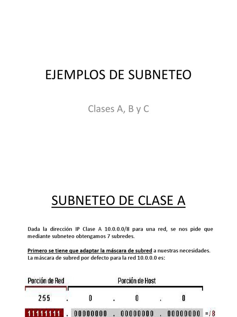 Ejemplos de Subneteo | PDF | Protocolos de capa de red | Dirección IP