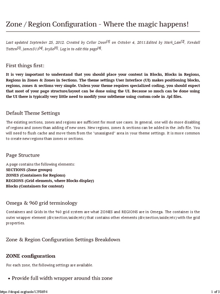 Drupal Zone and Region Setup Guide | PDF | User Interface | Cascading Style Sheets