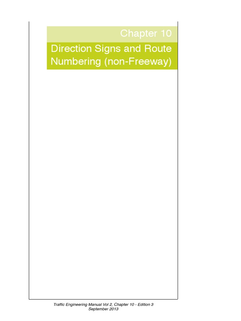 Traffic Engineering Manual Volume 2 Chapter 10 Direction Signs and ...