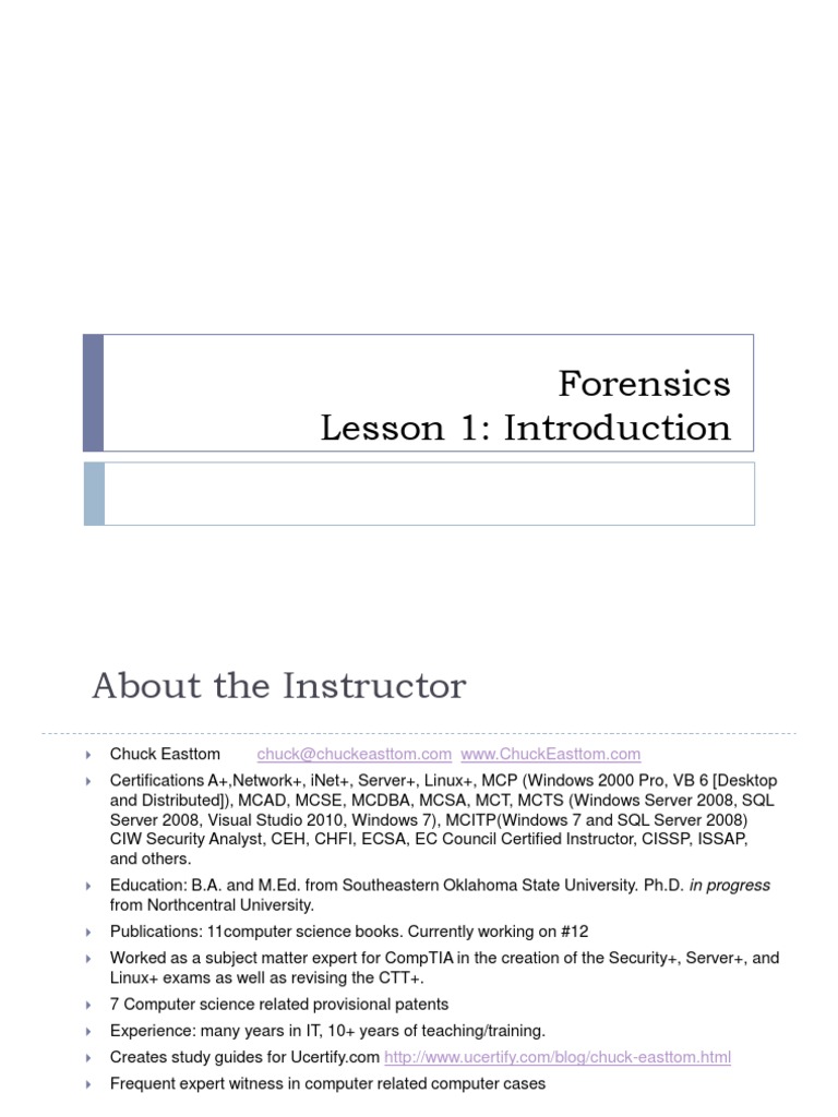Lesson 1 Introduction To Digi Forensics | PDF | Search And Seizure ...
