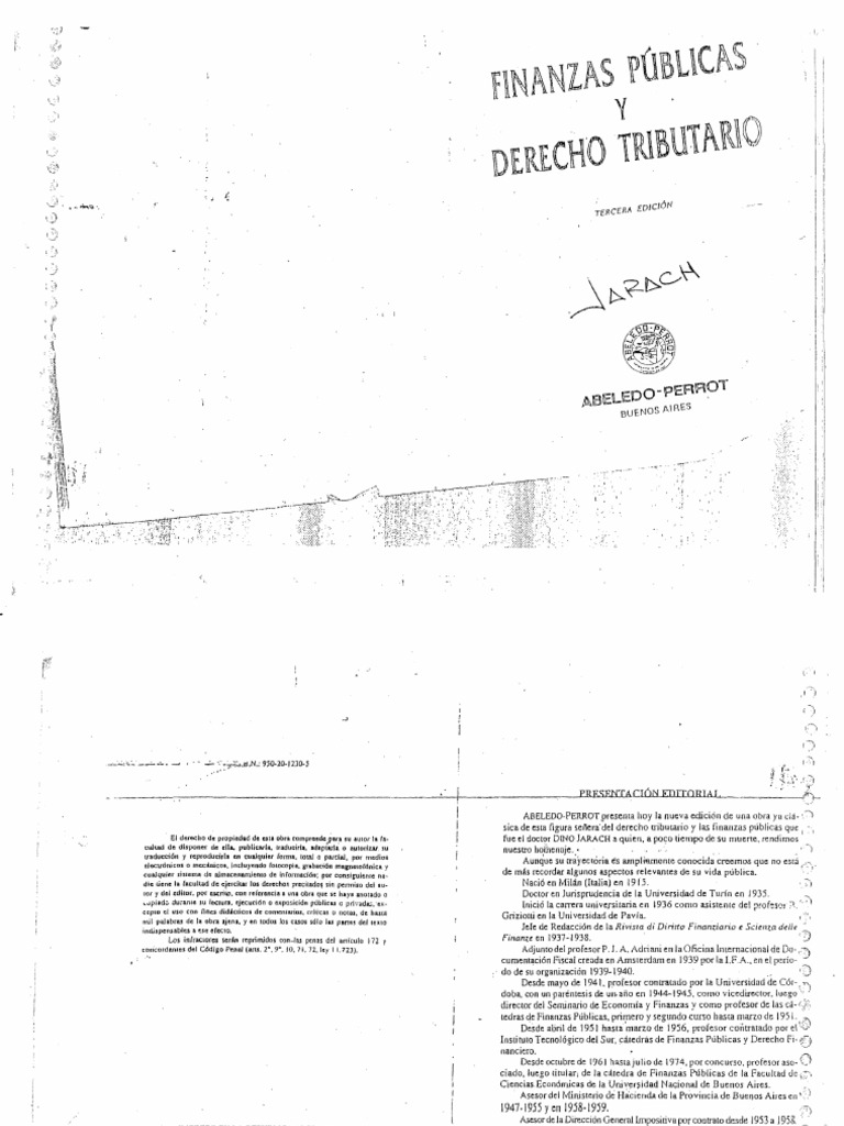 Finanzas Publicas y Derecho Tributario Dino Jarach | PDF | Impuestos | Bienes